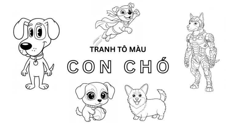 Tải 100+ Tranh tô màu con chó dễ thương cho bé