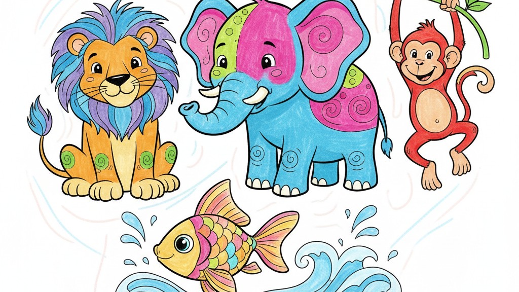 Animal-themed coloring pages help children learn about the world ...