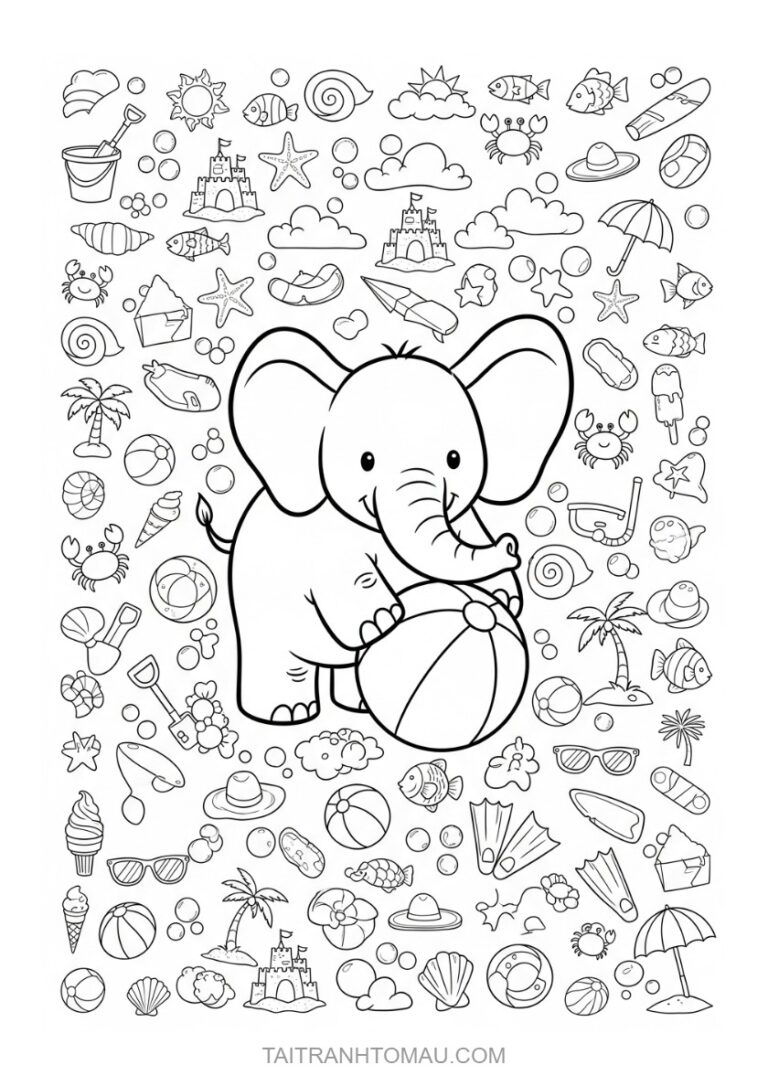 150+ Mẫu Tranh Tô Màu Con Voi Đẹp – TẢI MIỄN PHÍ 100%