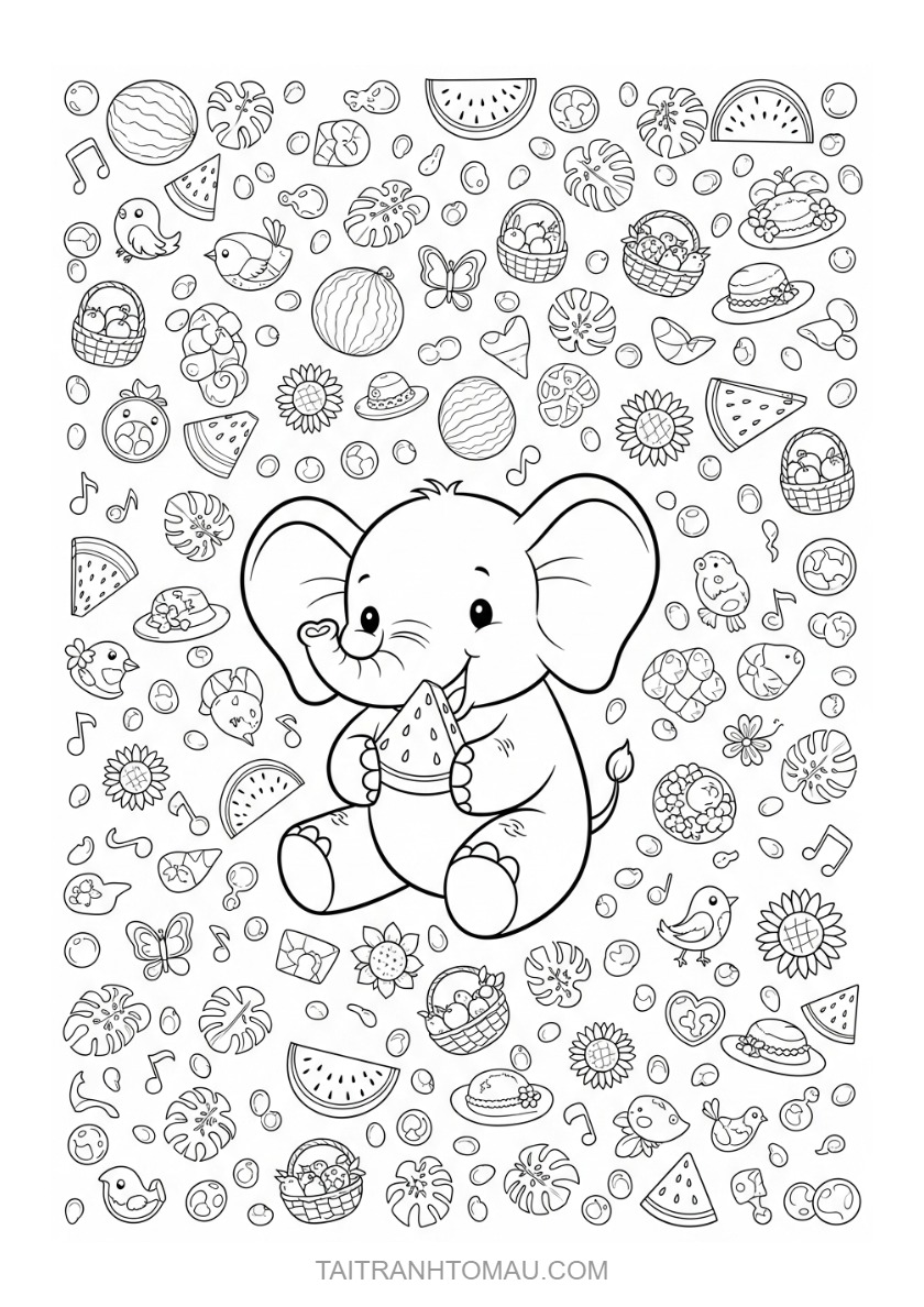 150+ Mẫu Tranh Tô Màu Con Voi Đẹp – TẢI MIỄN PHÍ 100%