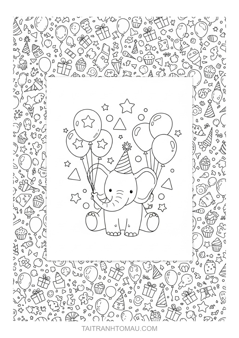 150+ Mẫu Tranh Tô Màu Con Voi Đẹp – TẢI MIỄN PHÍ 100%