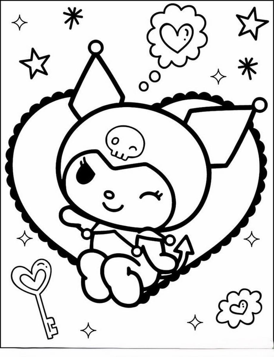 200+ Tranh tô màu Kuromi siêu Cute: Bé thỏa sức sáng tạo chuẩn A4