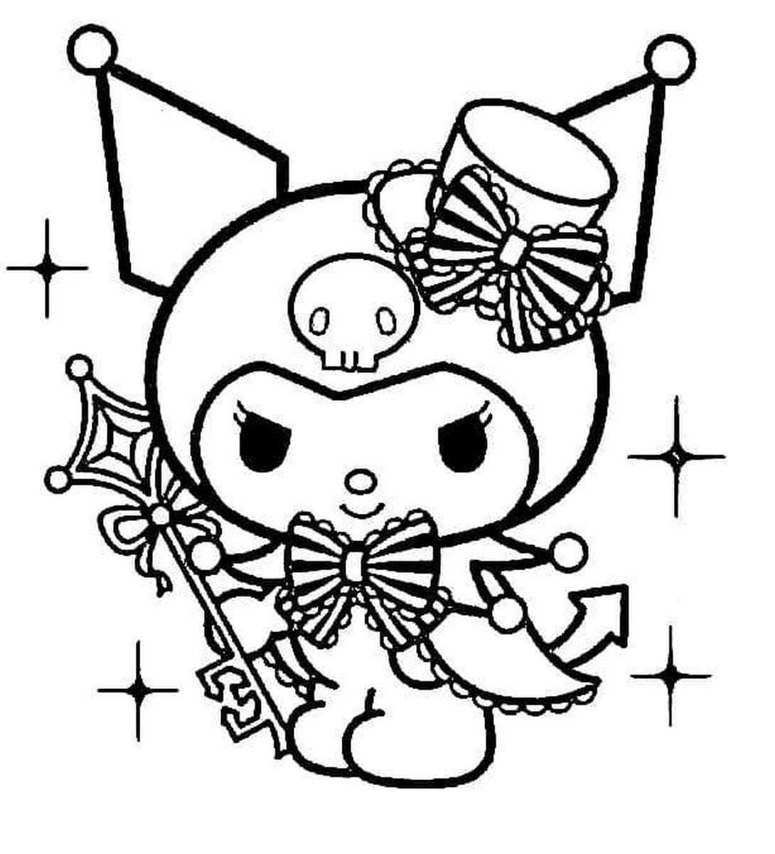 200+ Tranh tô màu Kuromi siêu Cute: Bé thỏa sức sáng tạo chuẩn A4